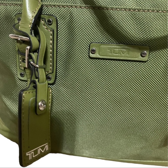 Tumi | Bags | Tumi Rare Ballistic Alpha Leather Two Handle Green Tote Purse Carryon Luggage ...